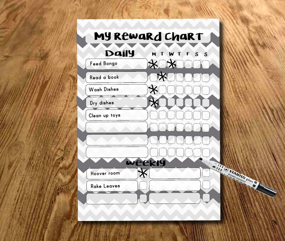 Reward Chart, Editable Star Chart, Children's Schedule, Kids Weekly ...