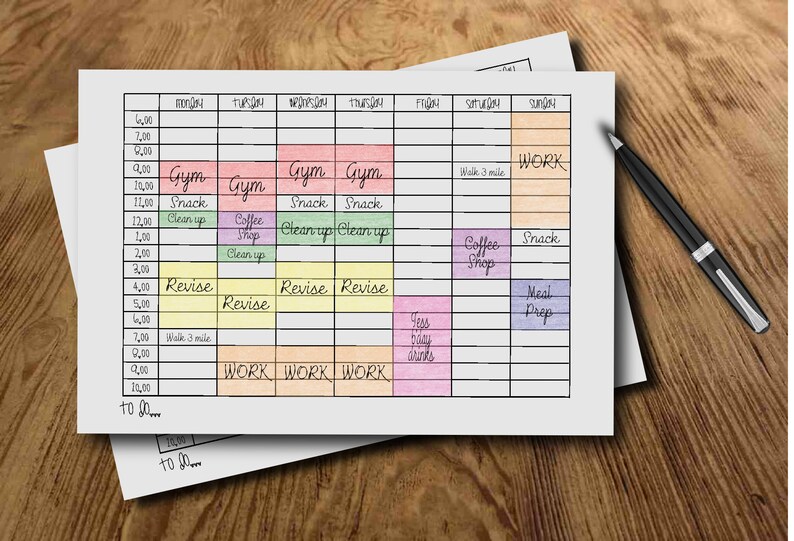 Hourly Time Management Time Blocking Template. Print at Home - Etsy