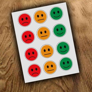 Behaviour Chart, Green Happy Face, Red Sad Face, Print and Cut Tokens ...