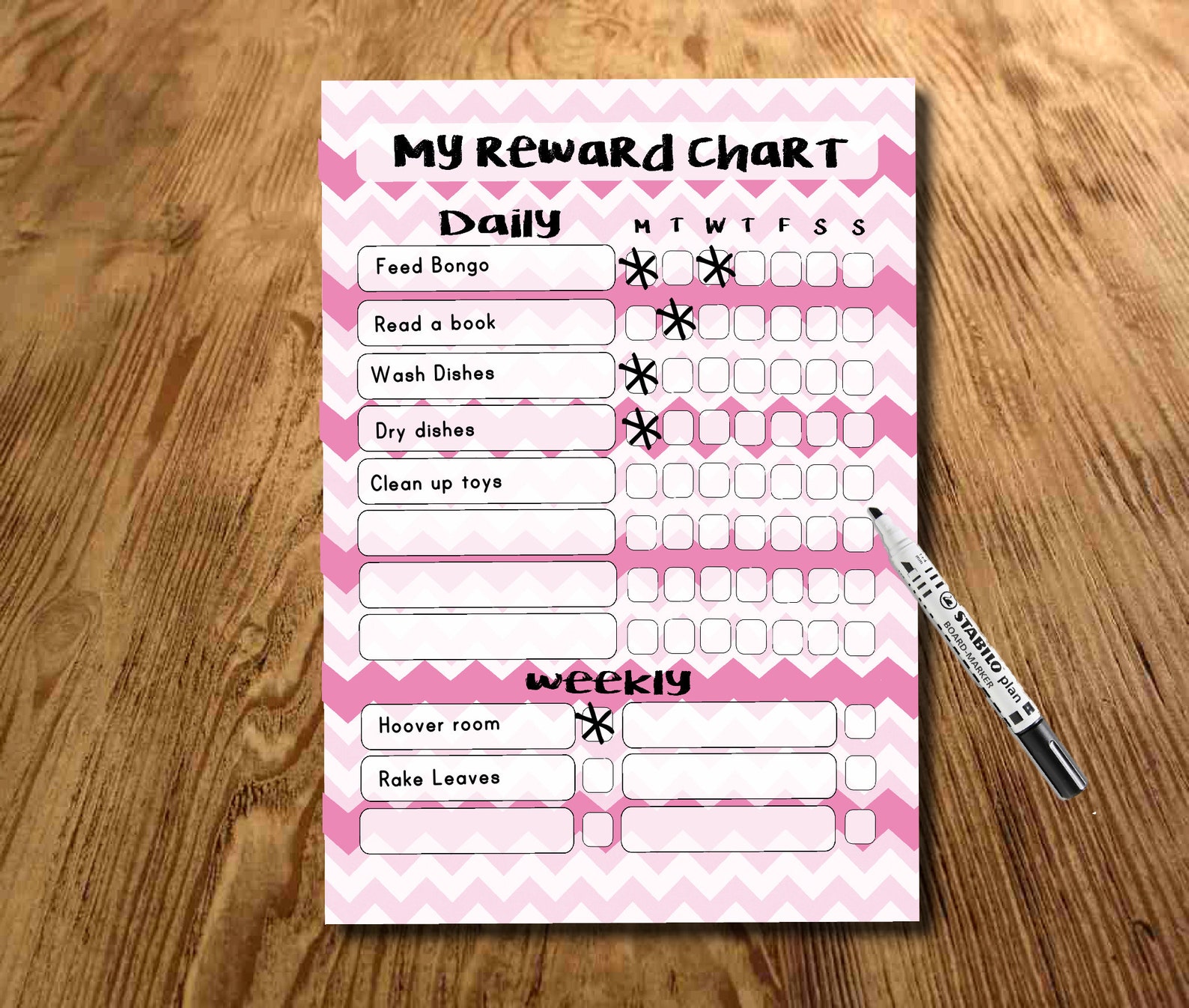 Reward Chart Printable Download Editable Star Chart | Etsy