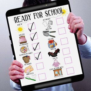 Ready for School Checklist, Editable Routine Chart, Visual Schedule ...
