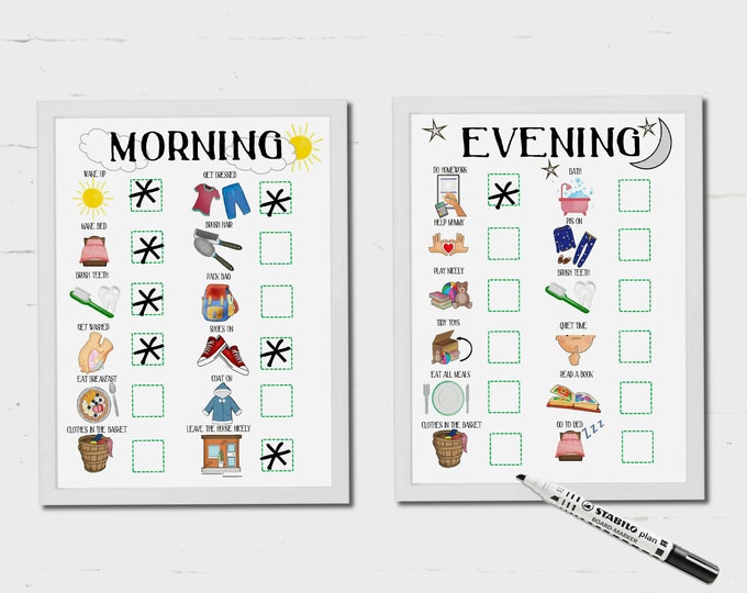 Kids Morning Routine, Evening Routine, Bed Time Routine, Daily Planner ...