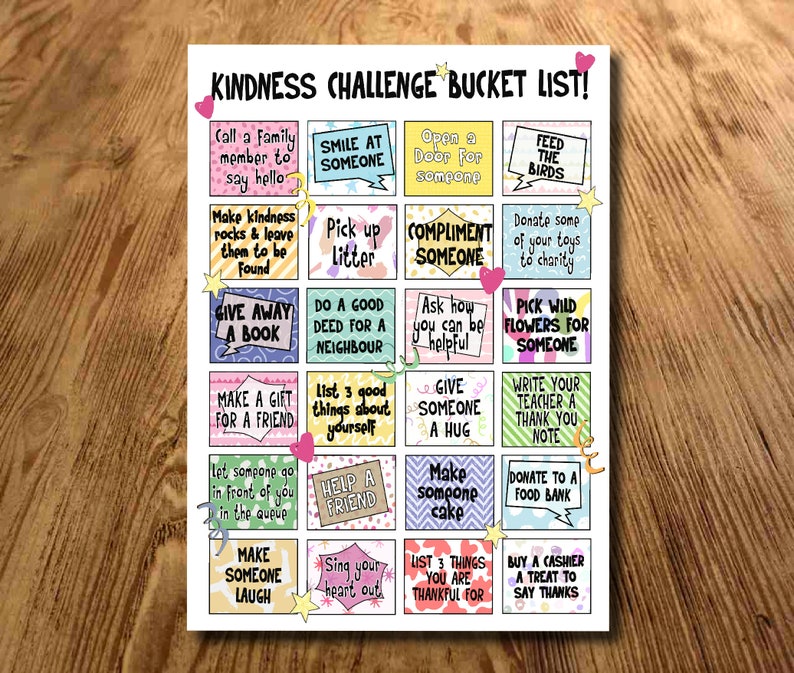 Kids Kindness Challenge Kids Mindfulness Children's - Etsy
