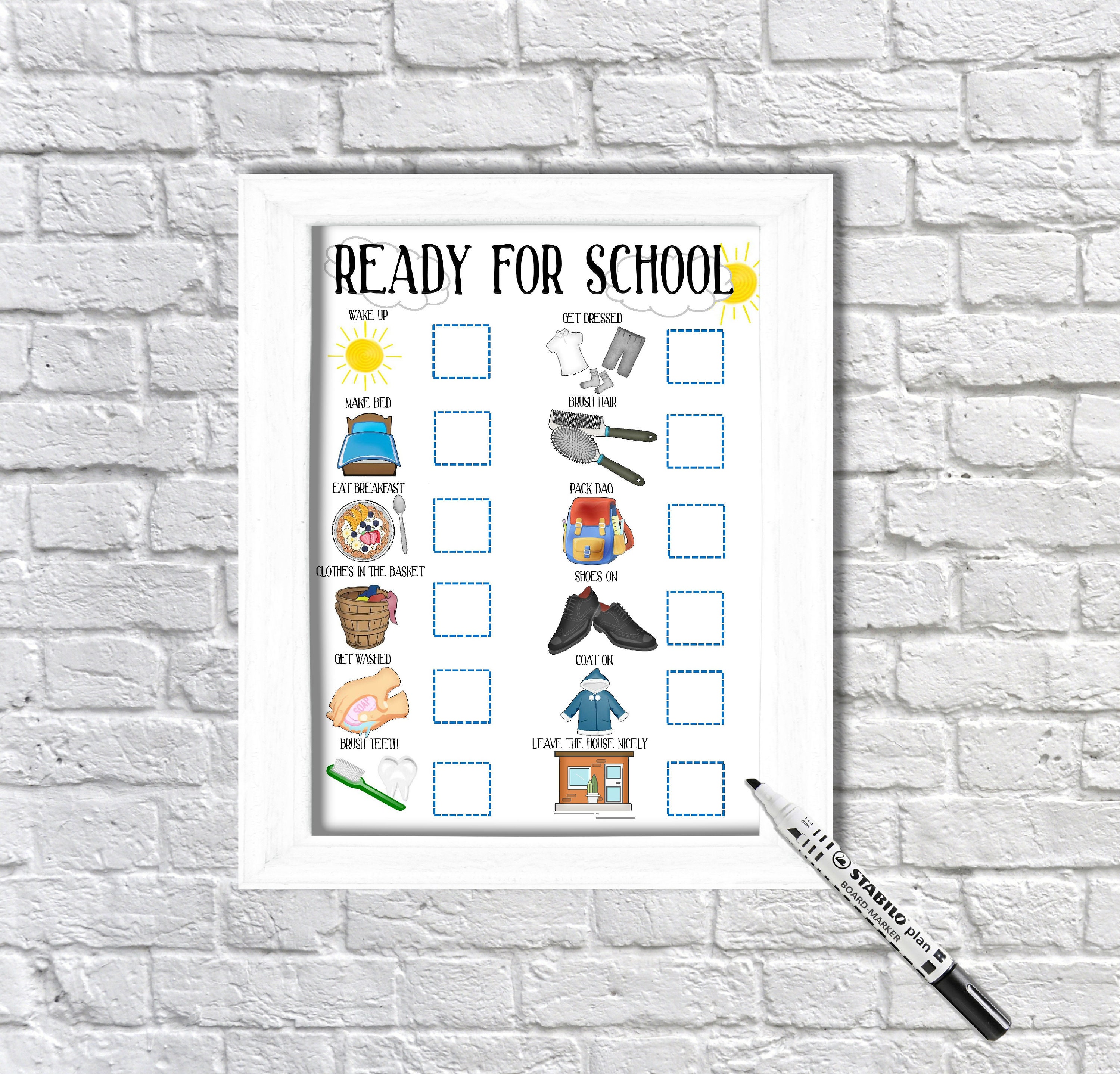 Boys School Routine Ready for School Routine Chart Daily | Etsy