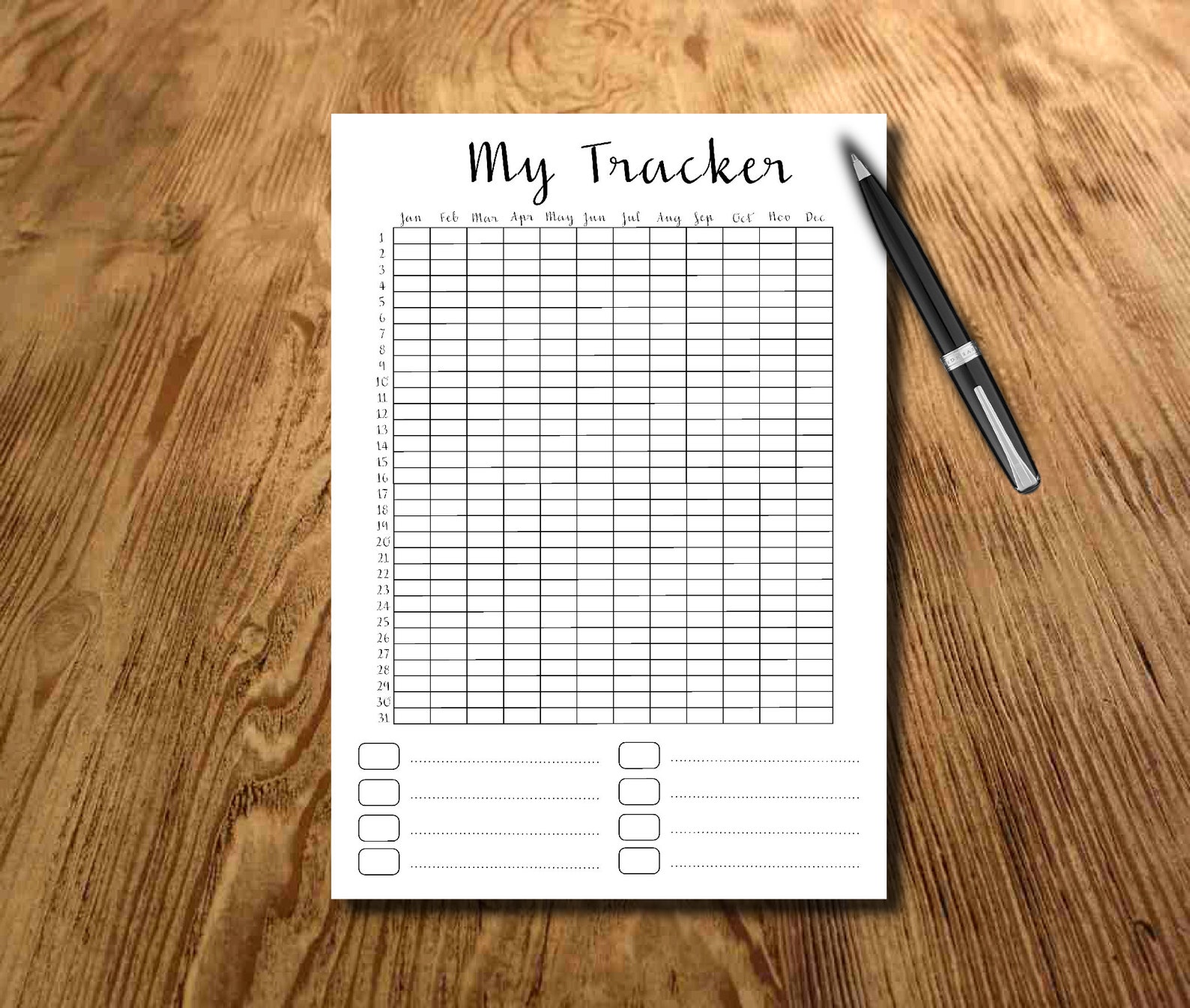 Tracker Year in Pixels Daily Tracker My Moods Bullet | Etsy