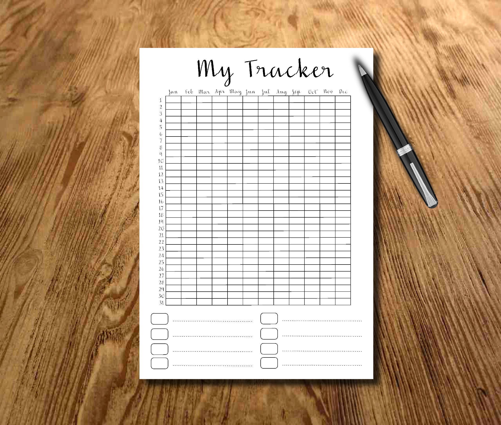 Tracker Year in Pixels Daily Tracker My Moods Bullet | Etsy