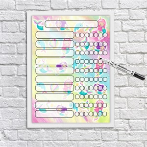 Girls Reward Chart, Edit at Home, Custom Star Chart, Mermaids and ...