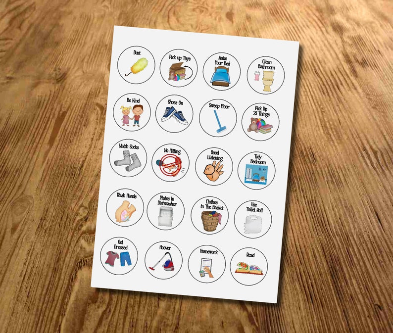 Kids Chores Kids Routines Kids Task Tokens Download Edit - Etsy UK