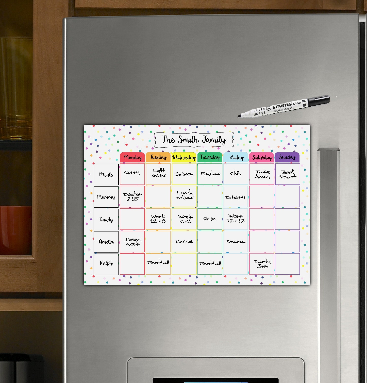 Weekly Planner Family Organiser Fridge Planner Magnetic | Etsy