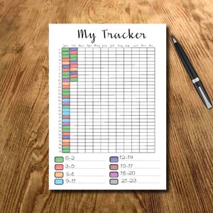 Tracker, Year in Pixels, Daily Tracker, My Moods, Journaling, Printable ...