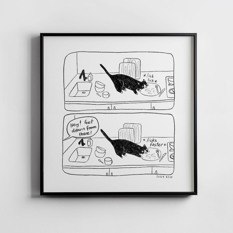 Gray Tuxedo Cat Art Prints - Etsy