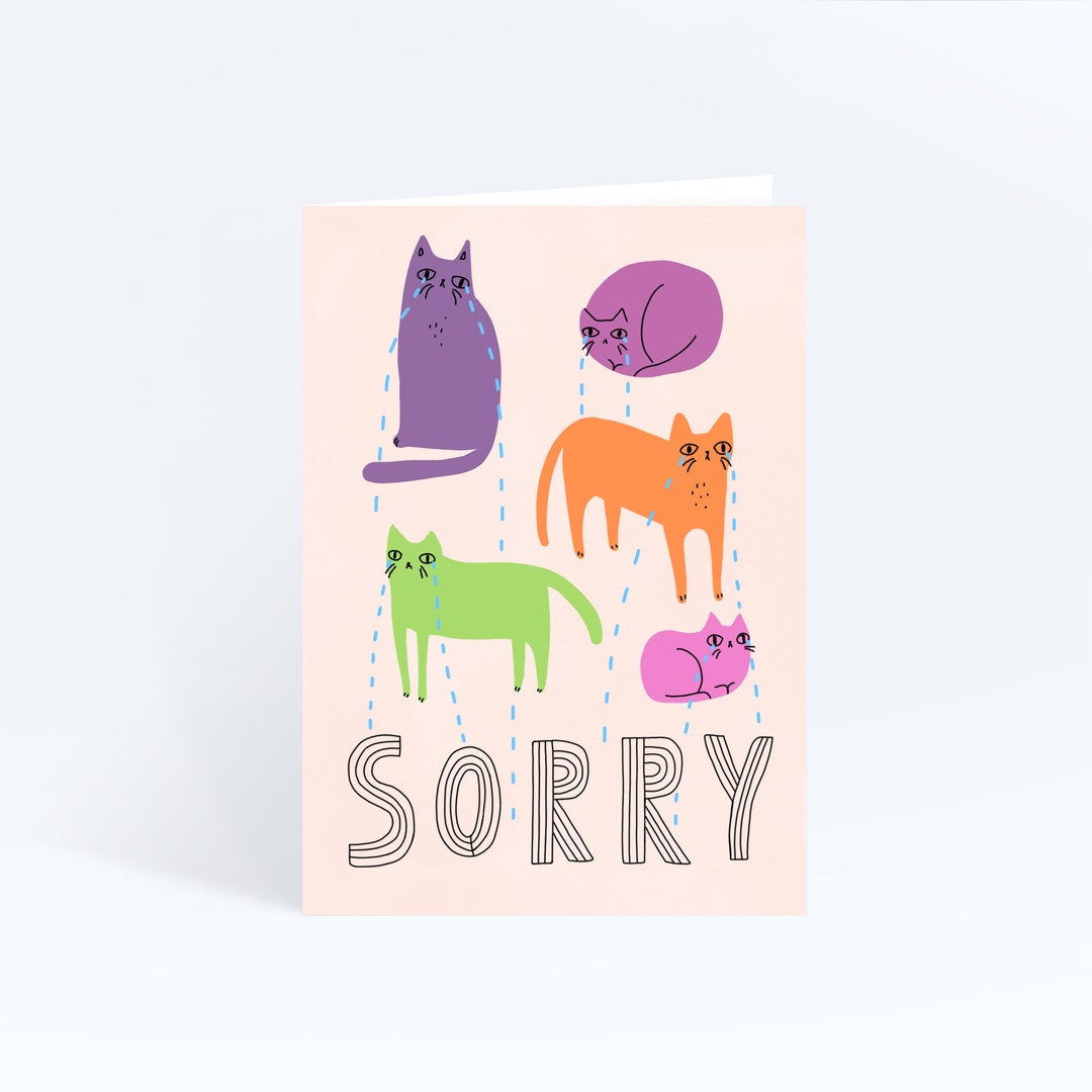 Crying Kitties Sorry Cats Sympathy Card - Etsy