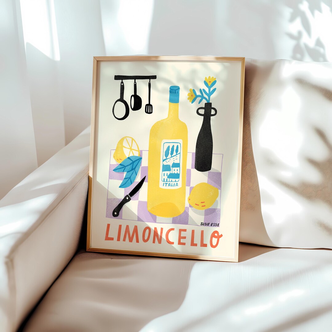 Limoncello Lemon Wall Art Italy Kitchen Dining Bar Physical Print 8x10 ...