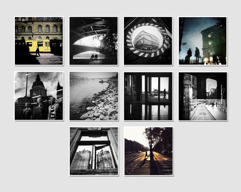 10 Postcard Set City Art Postcards Urban Art Print Black - Etsy