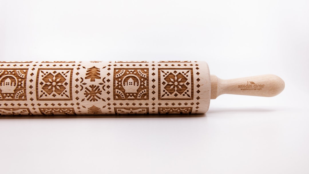 No. R314 SPRINGELE SCANDINAVIA - Big Size Rolling Pin, Engraved Rolling ...