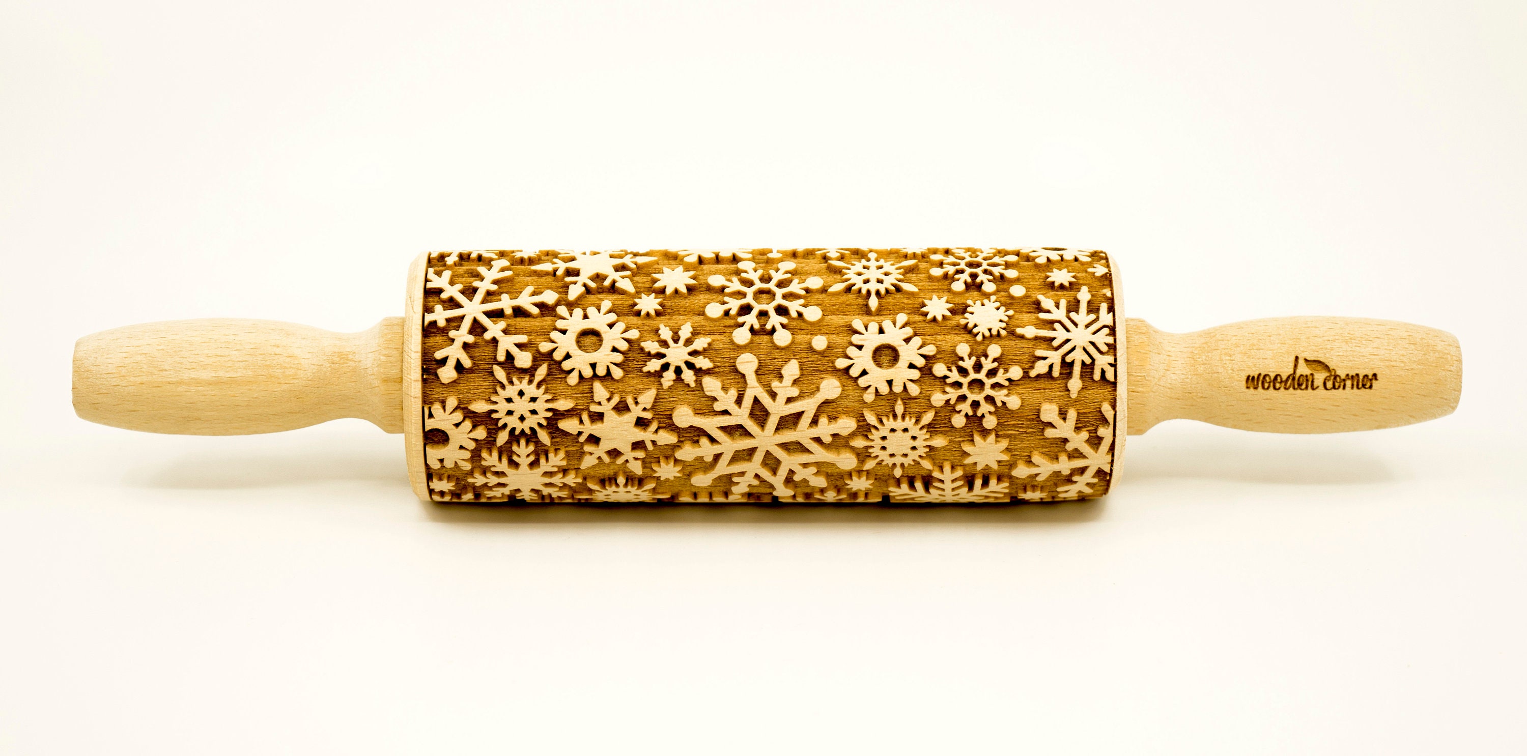 No. R343 Snowflakes No 4 Rolling Pin Embossed Rolling Pin - Etsy