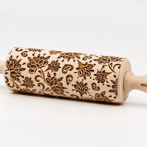 No. R030 BOHO-CHIC STYLE Pattern, Rolling Pin, Engraved Rolling ...