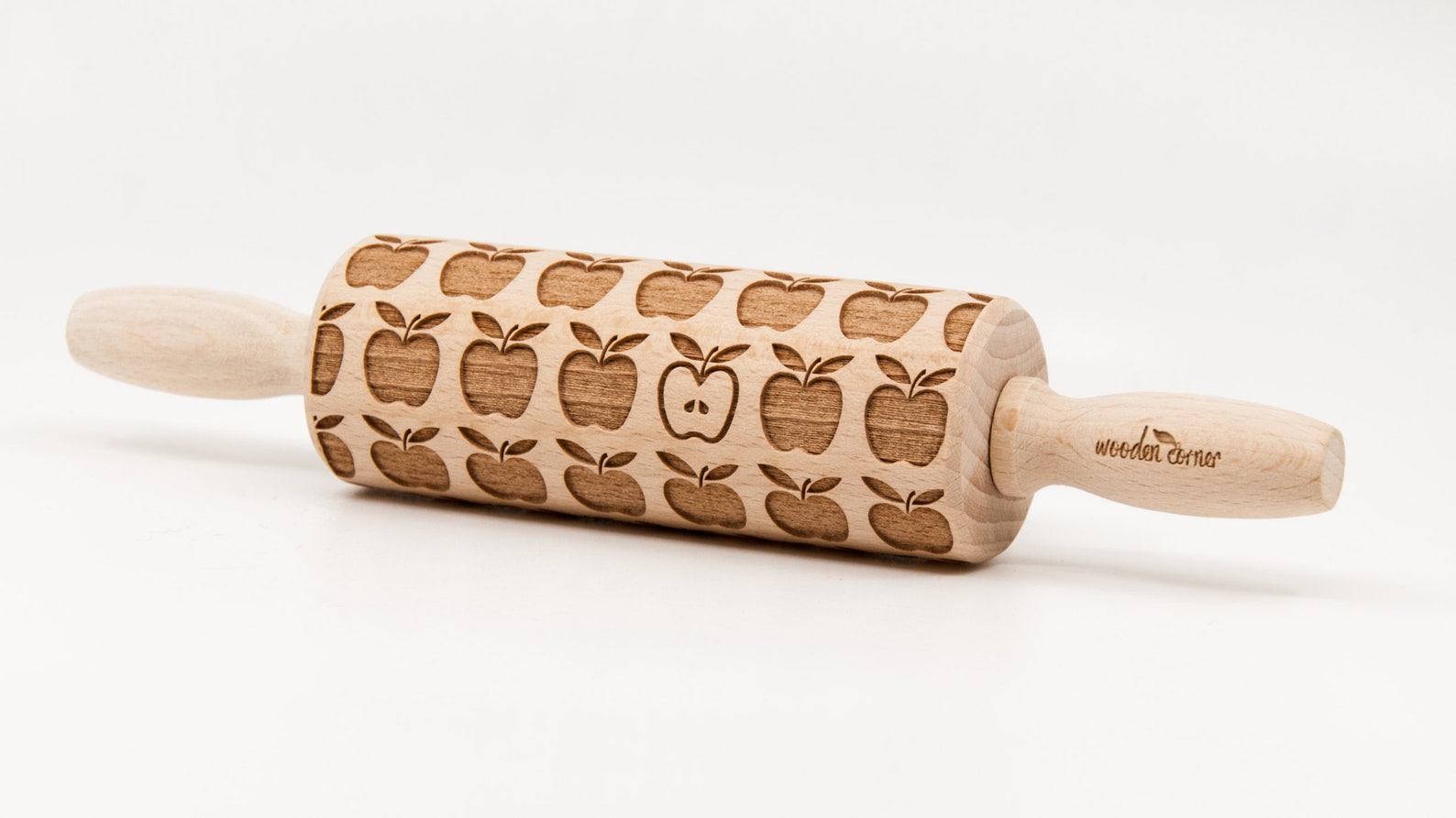 No. R120 APPLE PIE Pattern, Engraved Rolling Pin, Embossed Rolling Pin ...