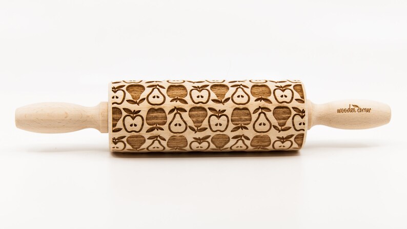 No. R117 APPLE & PEAR Embossing Rolling Pin Pattern Engraved - Etsy