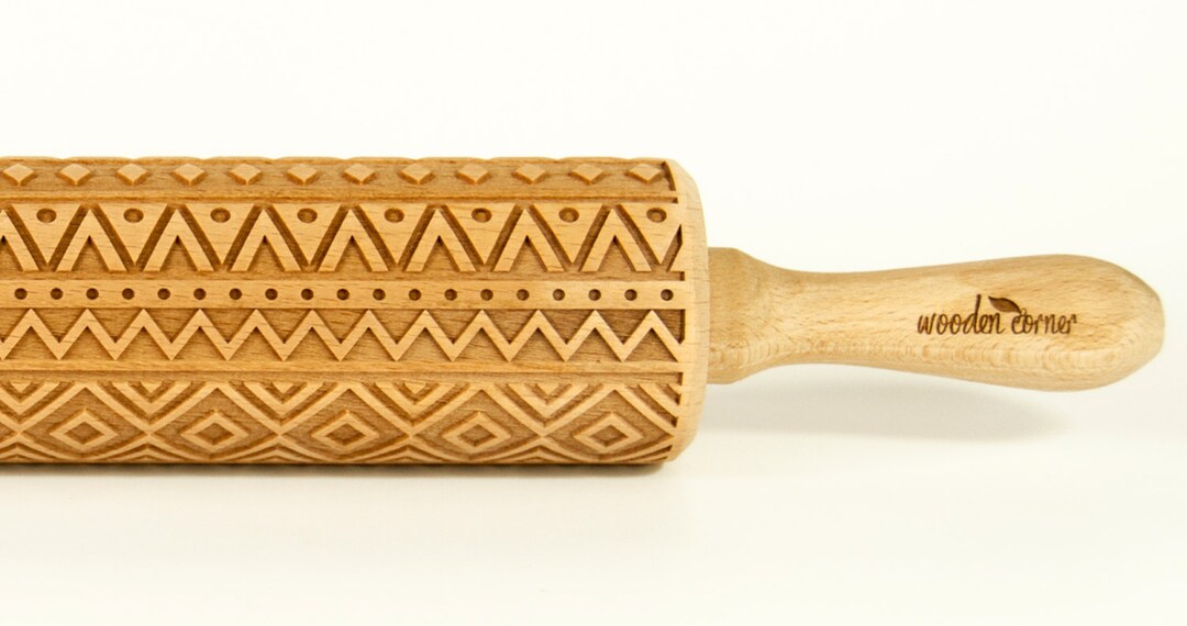 No. R068 Indian Rolling Pin Engraved Rolling Pin Embossed - Etsy