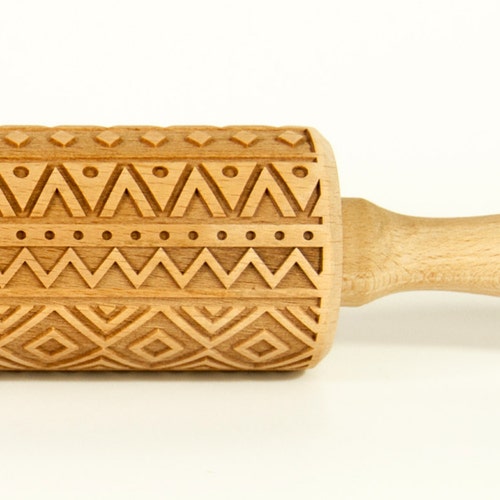 No. R068 Indian Rolling Pin Engraved Rolling Pin Embossed - Etsy