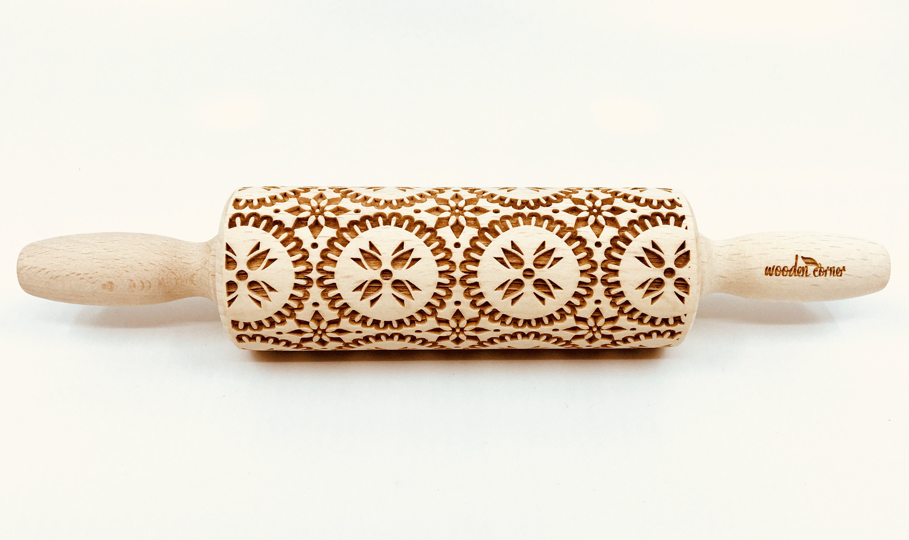 No. R267 Carpathian 3 - Rolling Pin, Embossed rolling pin, Wooden ...