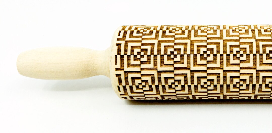 No. R258 ART SQUARES 2 Rolling Pin Embossed Rolling Pin - Etsy