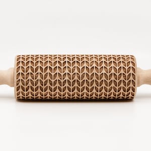 No. R048 WEAVE WOOL Rolling Pin, Embossed Rolling Pin, Wooden Roller ...