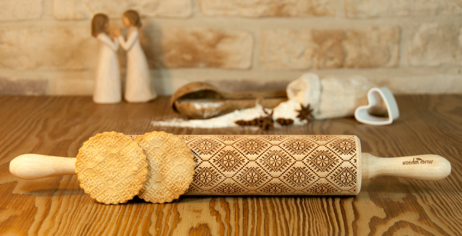 No. R047 NORWEGIAN PATTERN 2 - Rolling Pin Engraved Rolling Pin Gift ...