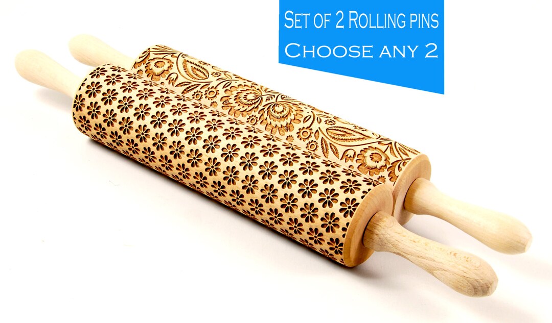 Choose Any 2 Patterns From My Store - Set of Two Big Embossed Rolling ...