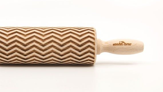 No. R060 ZIG ZAG Laser Engraved Rolling Pin Embossing | Etsy