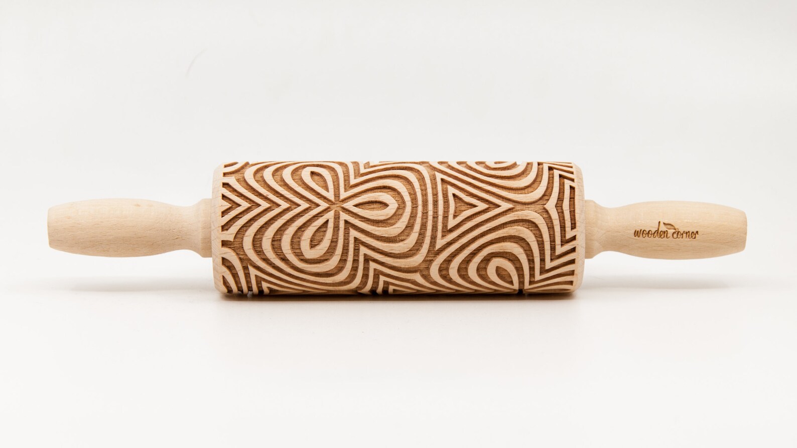 No. R244 OP ART FLOWERS pattern Rolling Pin Engraved | Etsy