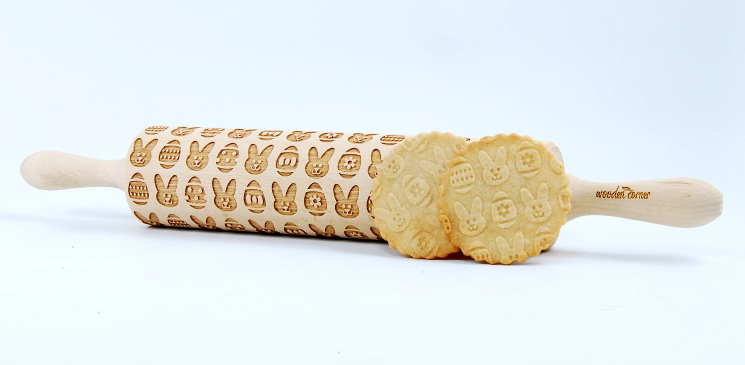 No. R131 Easter bunny, Easter eggs - embossing rolling pin, laser ...