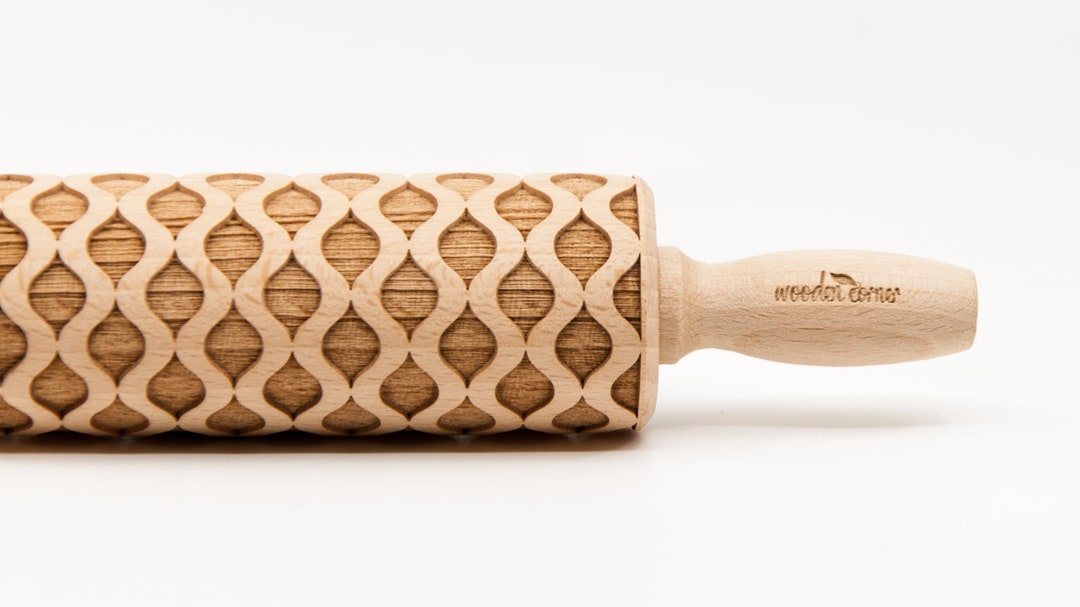No. R211 WAVES Pattern, Rolling Pin, Engraved Rolling, Rolling Pin ...
