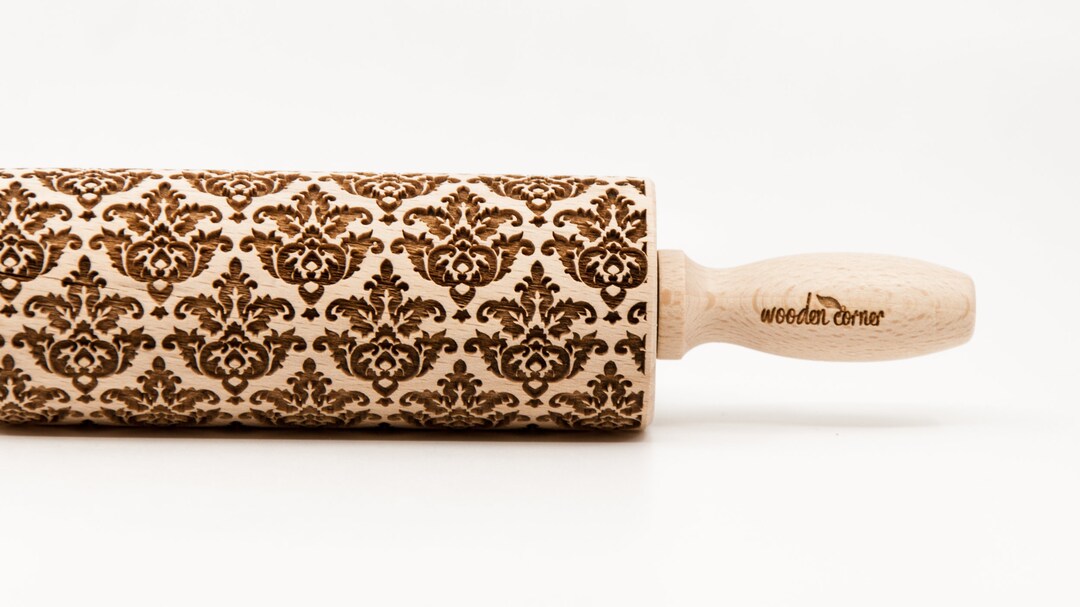 No. R150 VICTORIAN STYLE 3 Pattern, Rolling Pin, Engraved Rolling ...
