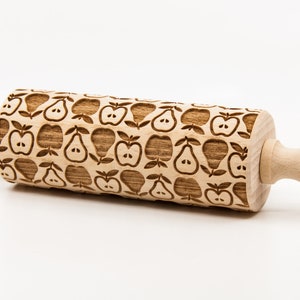 No. R117 APPLE & PEAR- Embossing Rolling Pin Pattern Engraved Rolling ...