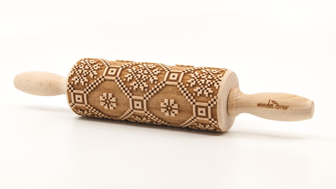No. R272 NORWEGIAN PATTERN 4 - Embossing Rolling Pin, Engraved Rolling ...