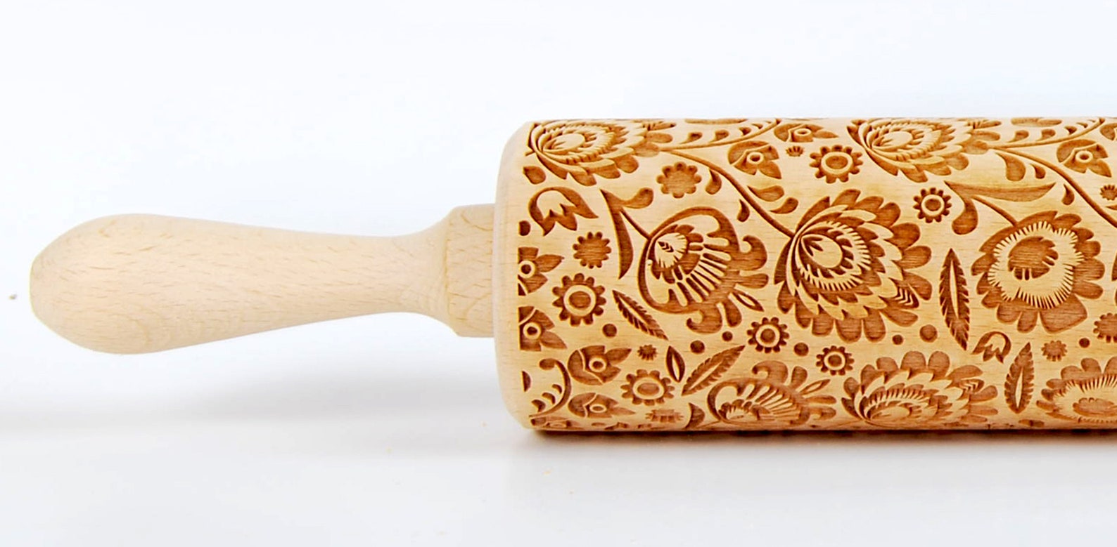 No. R005 POLISH FOLK FLOWERS 2 Rolling Pin Engraved Rolling | Etsy