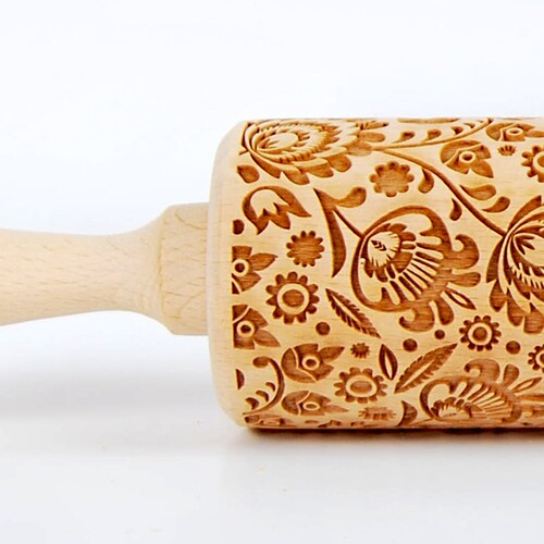 No. R219 POLISH FOLK FLOWERS 3 Pattern Rolling Pin Engraved - Etsy
