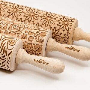 BIG Rolling Pins SET YOU Choose 3 of All Our Patterns - Etsy