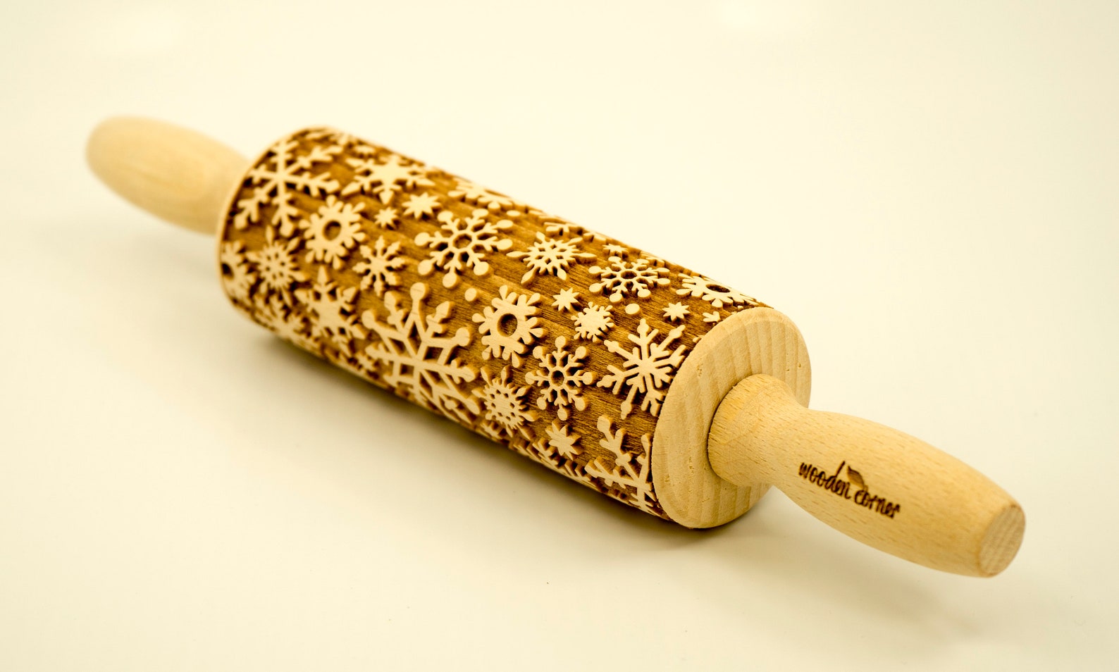 No. R343 Snowflakes No 4 Rolling Pin Embossed Rolling Pin | Etsy