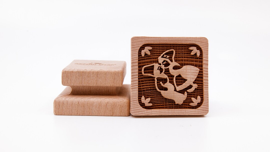 No. S064 DUTCH FARMER With His WIFE 6, Wooden Stamp Deeply Engraved ...