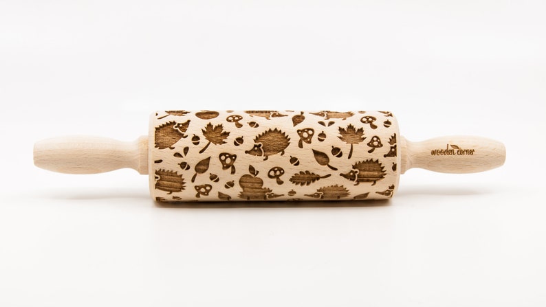 No. R183 HEDGEHOGS Pattern Rolling Pin Engraved Rolling | Etsy