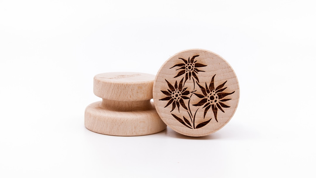 No. 141 EDELWEISS FLOWERS Wooden Stamp Deeply Engraved Edelweiss ...