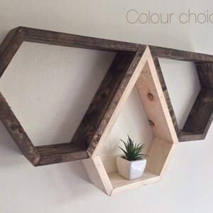 Modern Shelving, Geometric Custom Shelving, 3 Shelves, Rustic Shelf ...
