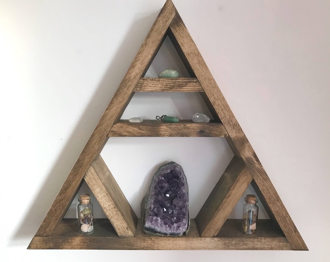 Triangle Altar Shelf With Moon Phase Pull Out Drawer - Sacred Geometry ...