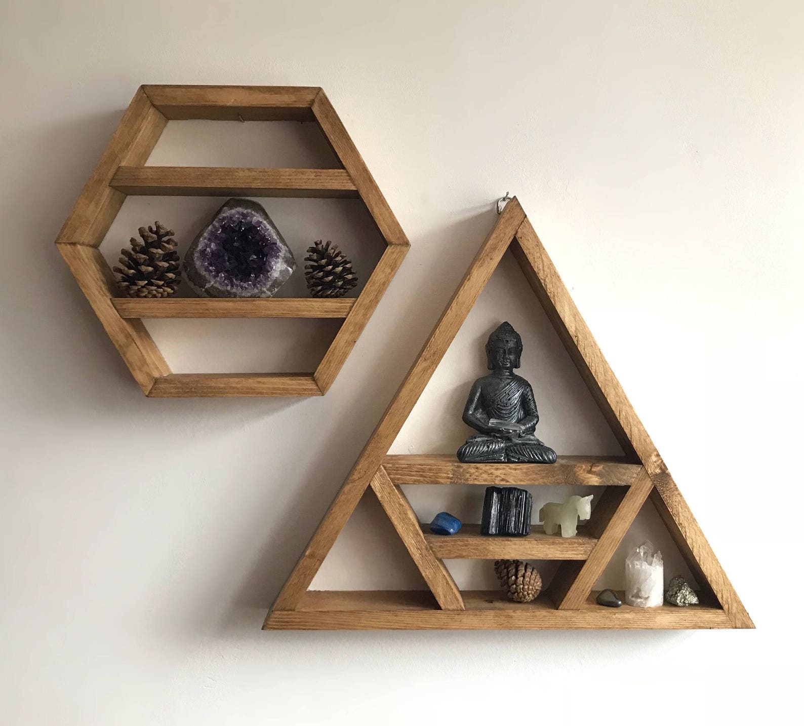 Crystal Display Set Pyramid Shelf Hexagon Shelf Crystal - Etsy Canada