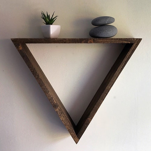Triangle Shelf Large Triangle Shelf Geometric Wall Shelf - Etsy