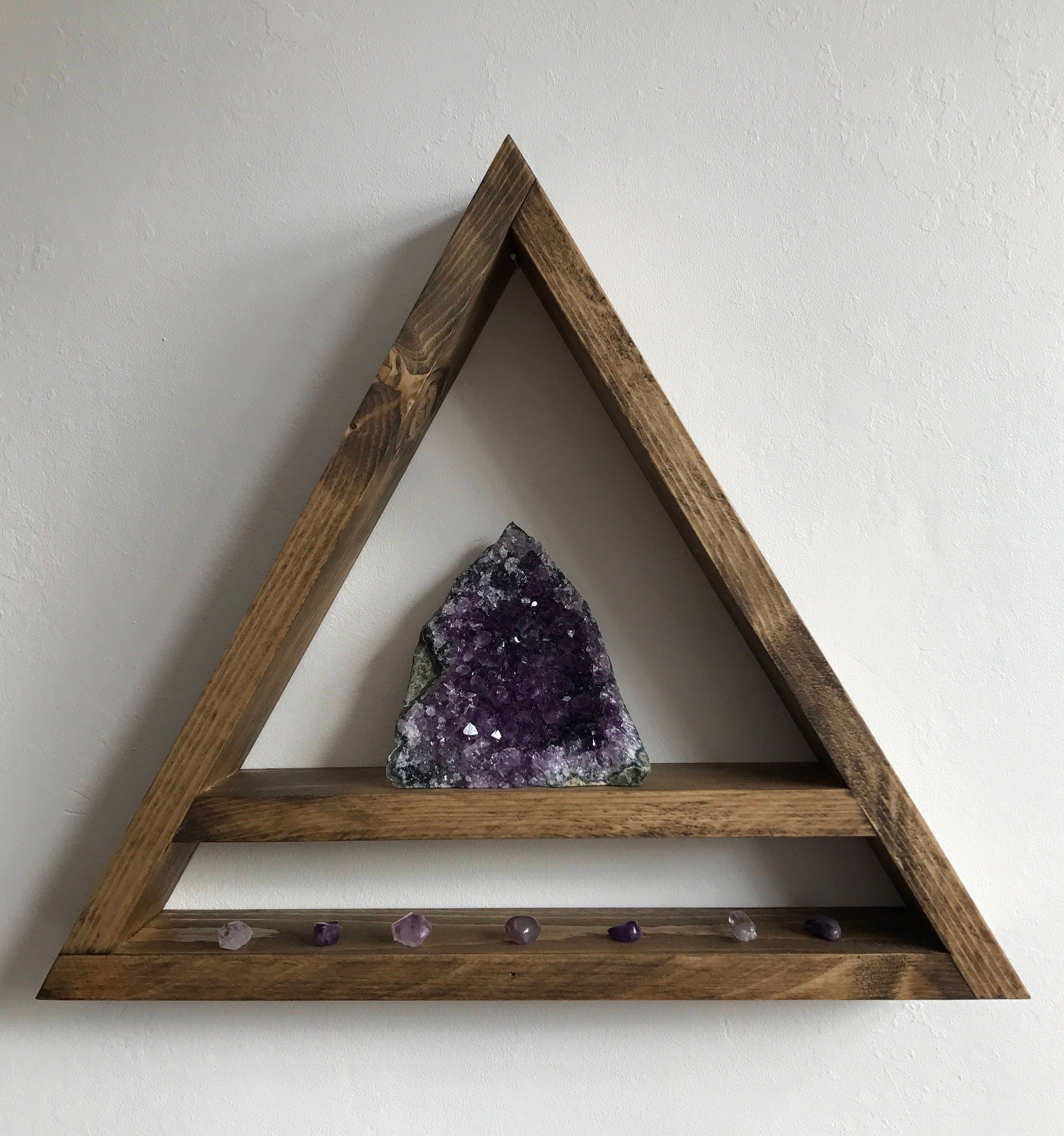 Triangle crystal shelf crystals triangle display display | Etsy