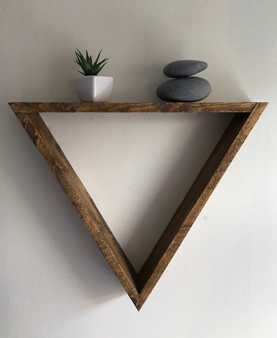 Triangle Shelf Large Triangle Shelf Geometric Shelf Wood - Etsy